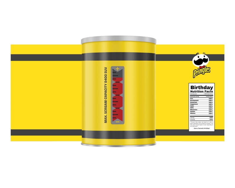 Monster Inc Pringles Can Label Template, Party Favor Sticker, Scream ...