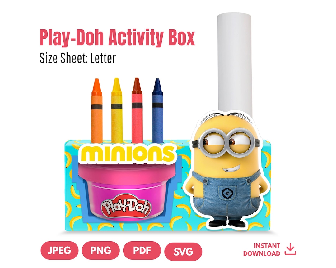 Minions Play-doh Box Label SVG | Despicable Me Party Favor | Printable ...