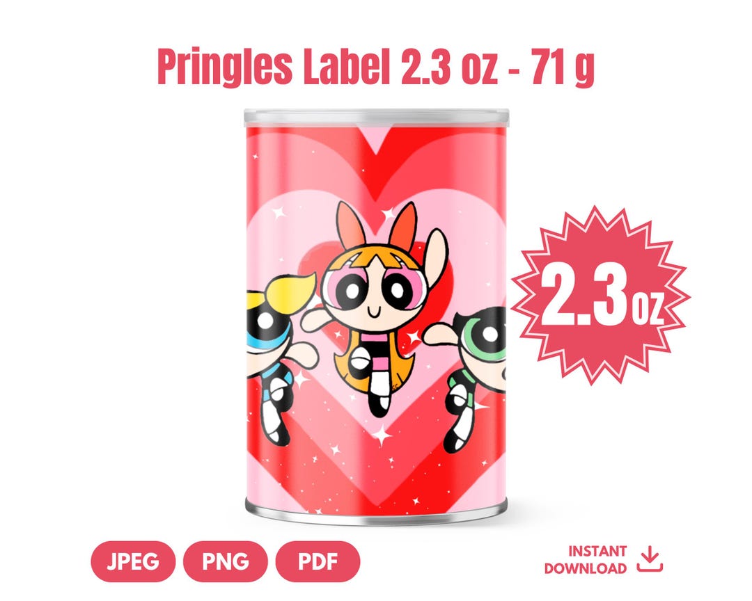 Powerpuff Girls Pringles Can Label Template 2.3 Oz| Digital Download ...