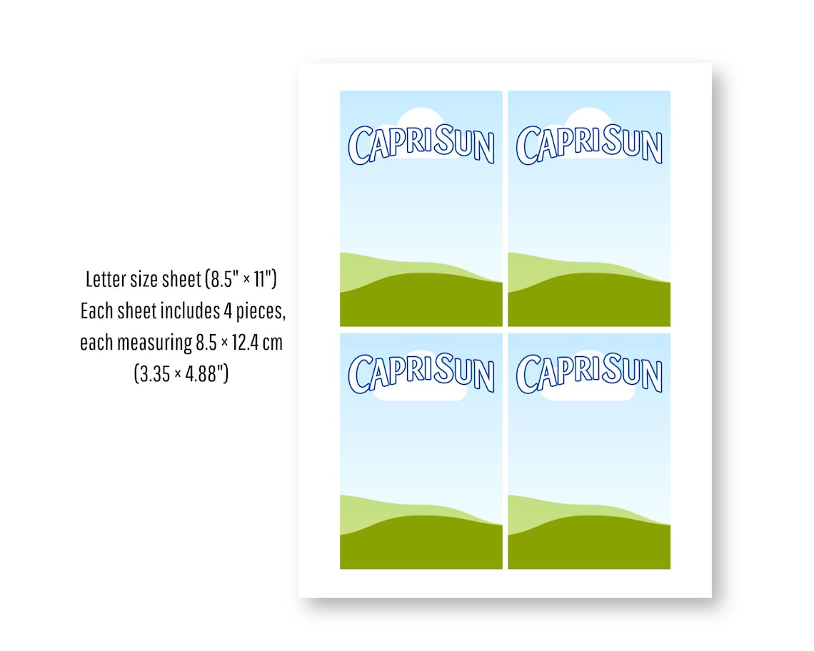 Lightning Mcqueen Capri Sun Label Template | Editable Canva Race Car ...