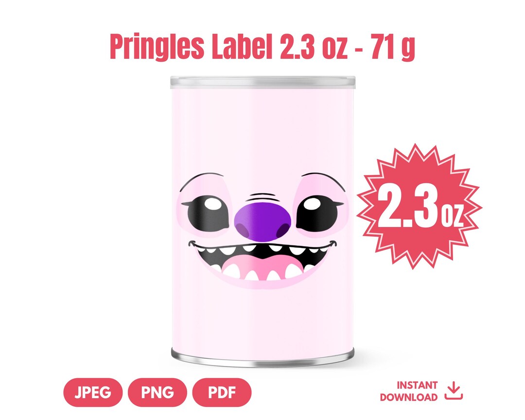 Angel Pringles Label 2.3oz Wrapper Instant Download PDF. Stitch ...