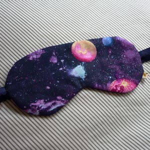 Astronomy Sleep Mask, Silk and Cotton Sleep Mask, Glitter Fabric ...