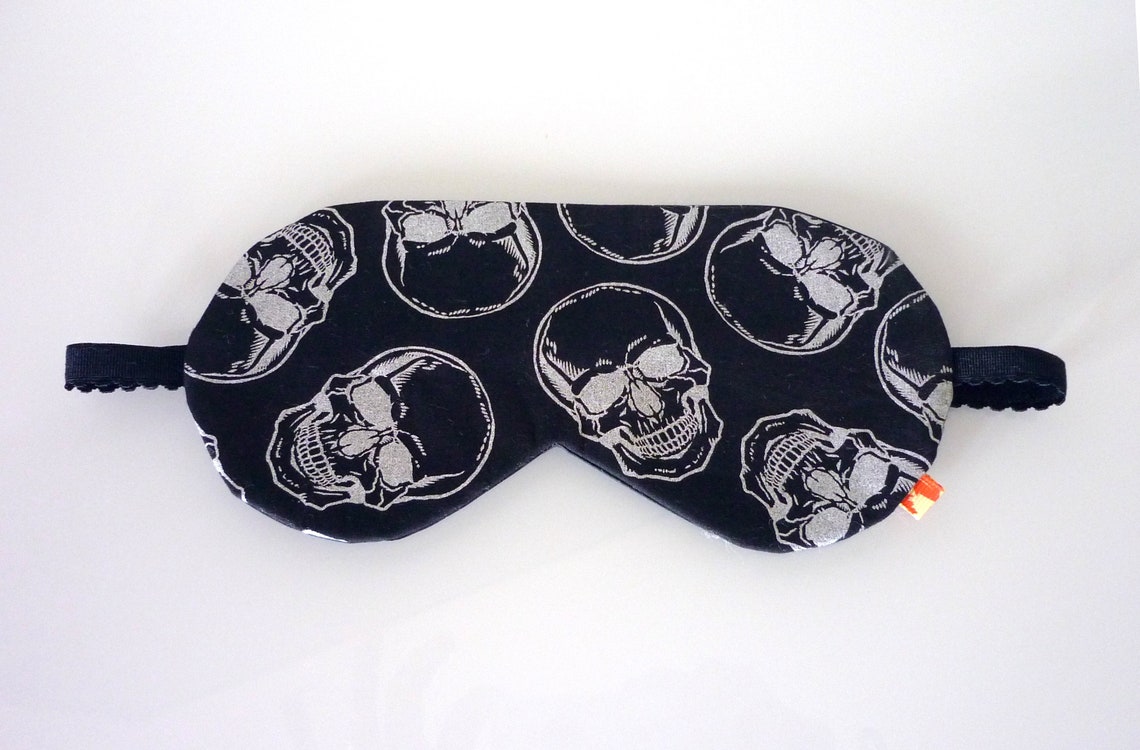 Skulls Sleep Mask Silk and Cotton Eye Mask Going Away Gift | Etsy