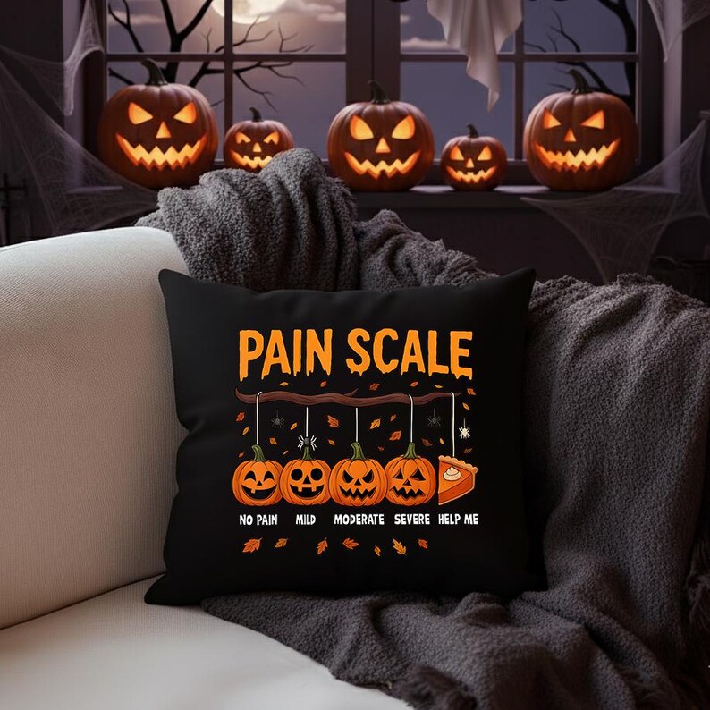 Pumpkin Pain Scale PNG | Funny Halloween Hoodie Sublimation | Spooky ...