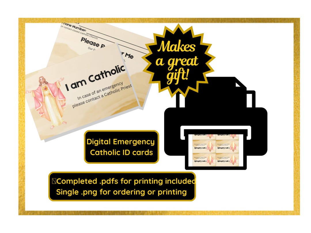 Catholic Emergency ID Card – OCIA/RCIA Gift (digital Download) - Etsy
