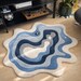 Hand-tufted Modern Blue Abstract Rug | Unique Shaped Area Rug | Soft ...