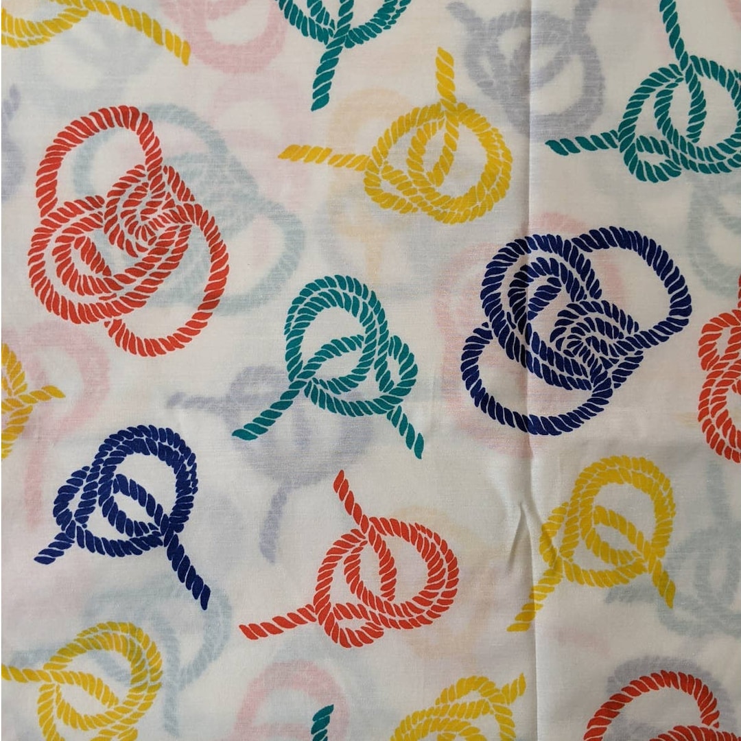 Vintage Nautical Rope Print Fabric Multicolor Rope Coils - Etsy