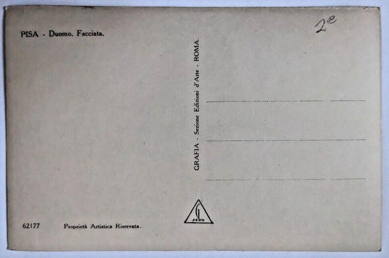 Duomo Di Pisa Cathedral Front Facade Piazza Del Duomo Italy Vintage ...