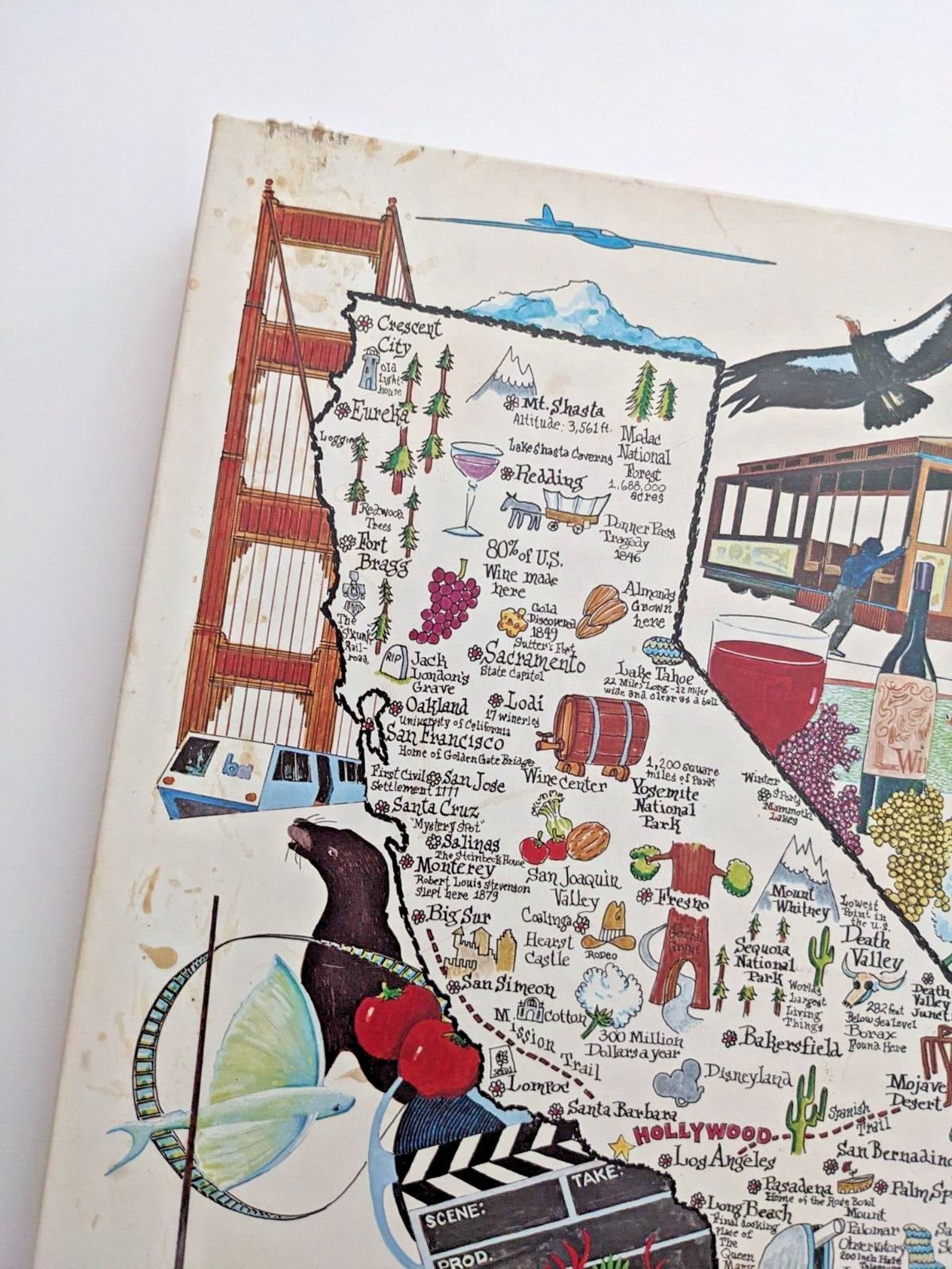 Vintage 1977 California State Map Jigsaw Puzzle by George Gorycki 18x24 ...