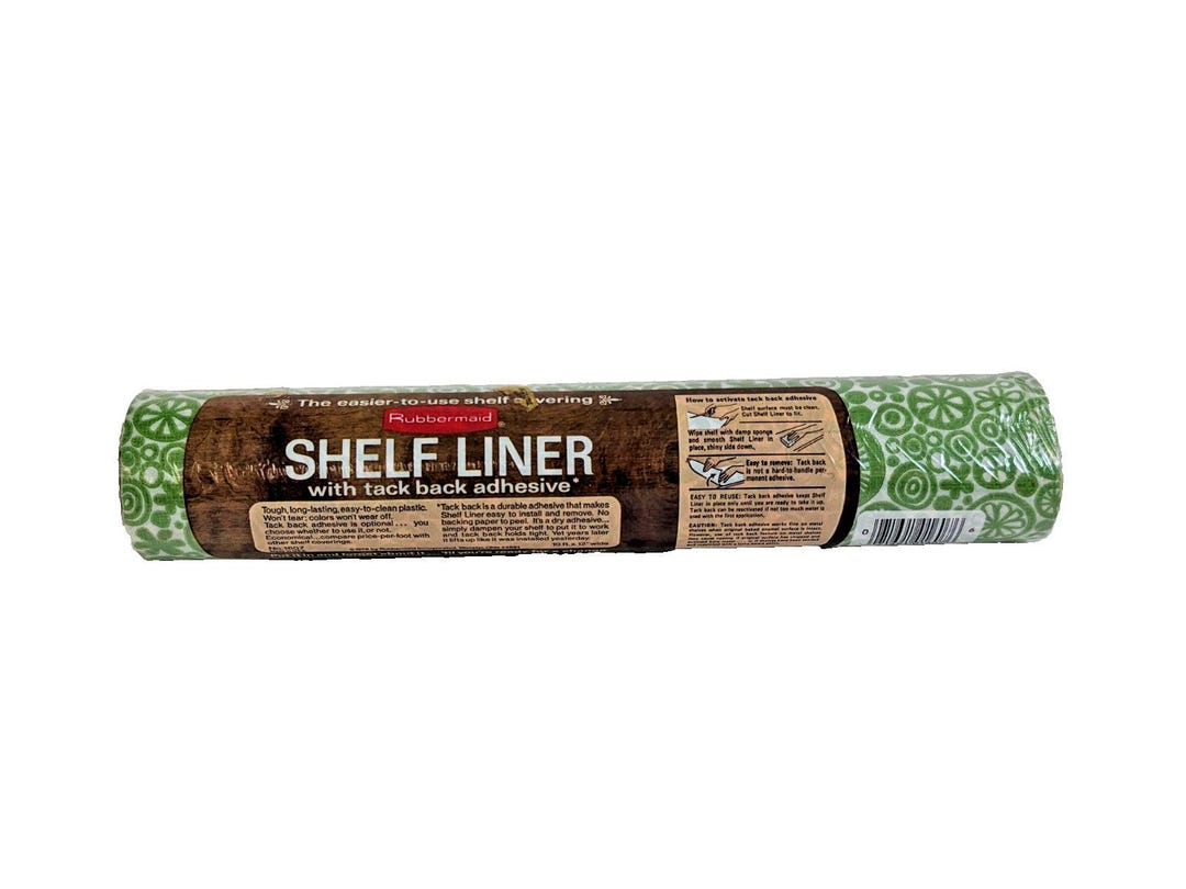 Vintage 1970s Rubbermaid Shelf Liner // Mod Green Pattern // NOS 10ft X ...