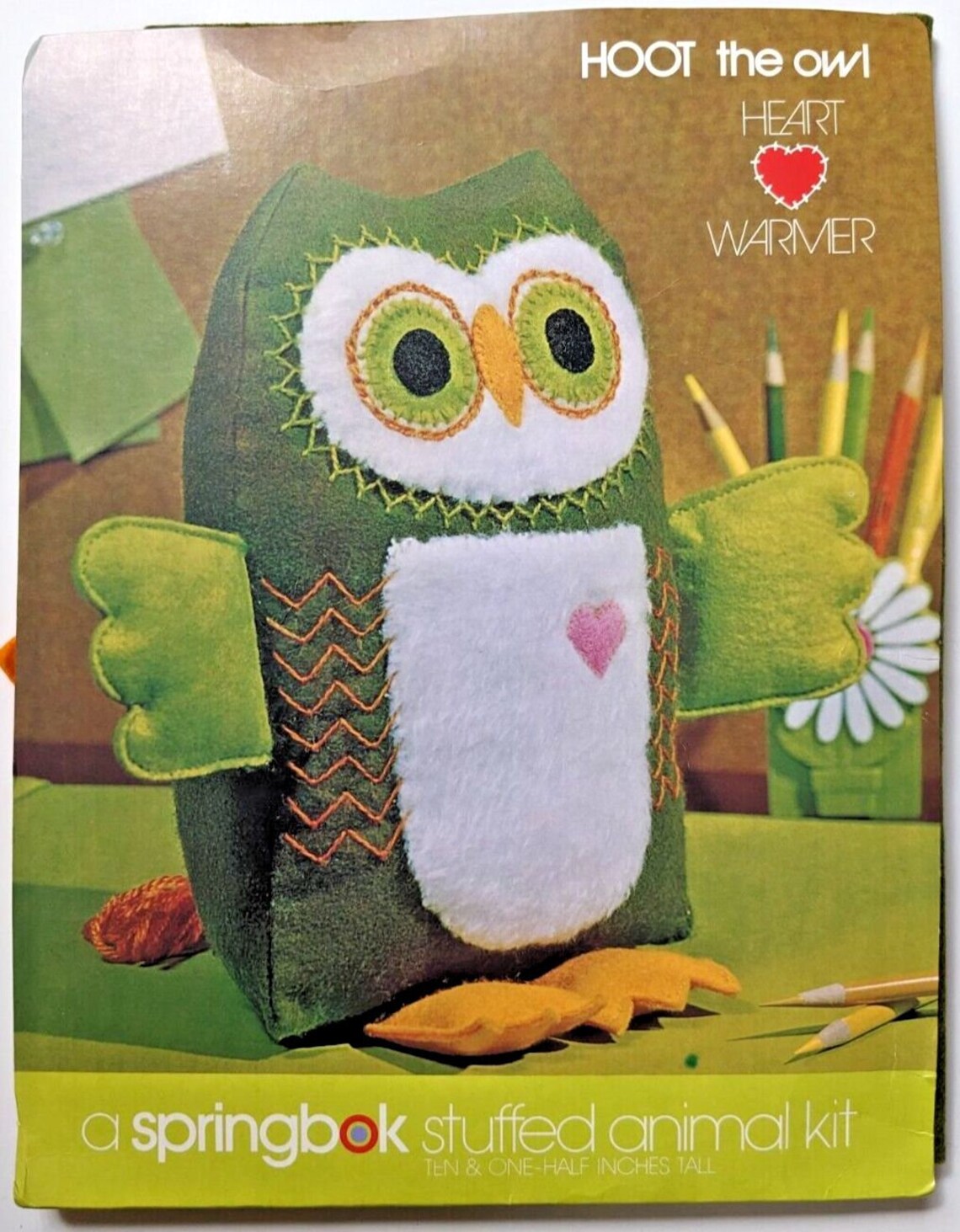 Vintage 1970s Springbok Stuffed Animal Craft Kit Hoot the Owl Heart ...