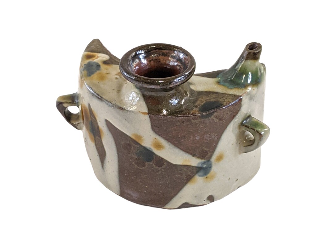 Vintage Dachibin Sake Hip Flask, Okinawan Awamori Sake Flask, Raku ...