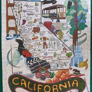 Vintage 1977 California State Map Jigsaw Puzzle by George Gorycki 18 ...