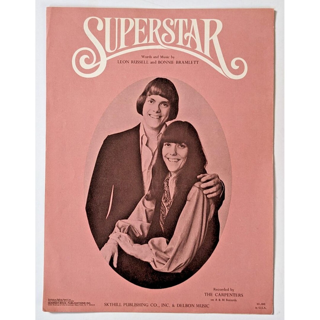 Vintage 1971 Sheet Music Superstar Leon Russell Bonnie Bramlett ...