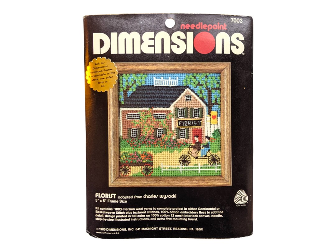 Vintage Needlepoint Kit Charles Wysocki florist Dimensions Kit 7003 - Etsy