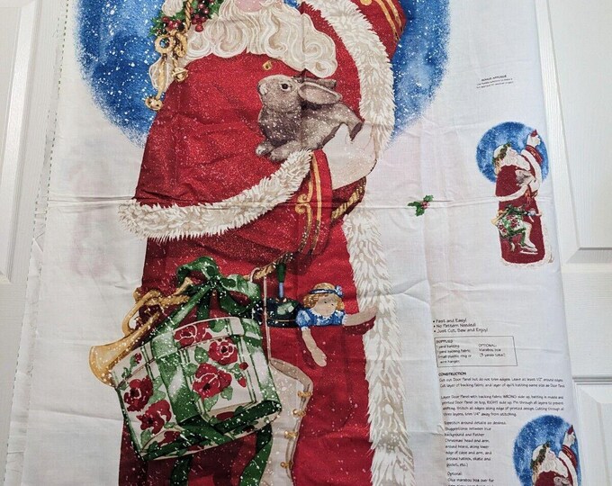 Daisy Kingdom Father Christmas Door Panel Holiday Cut & Sew Fabric Red ...