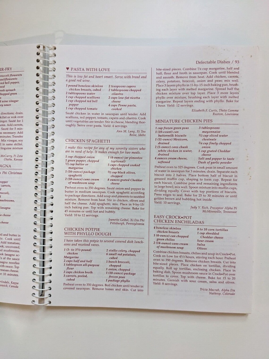 Vintage 1995 Beta Sigma Phi Hearth to Heart Community Cookbook Favorite ...