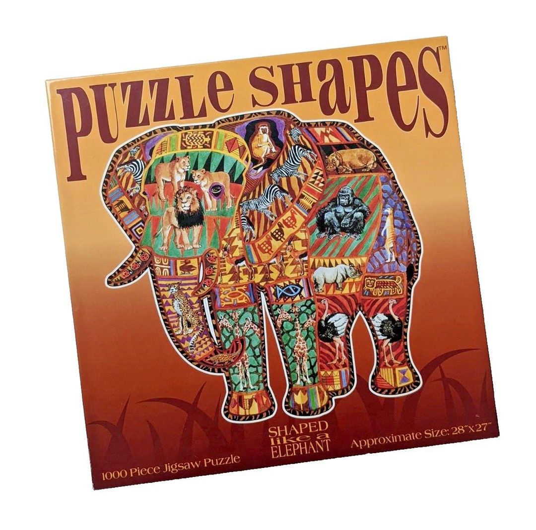 Vintage 1999 Ceaco Puzzle Shapes Shaped Like an Elephant Puzzle 1000 ...
