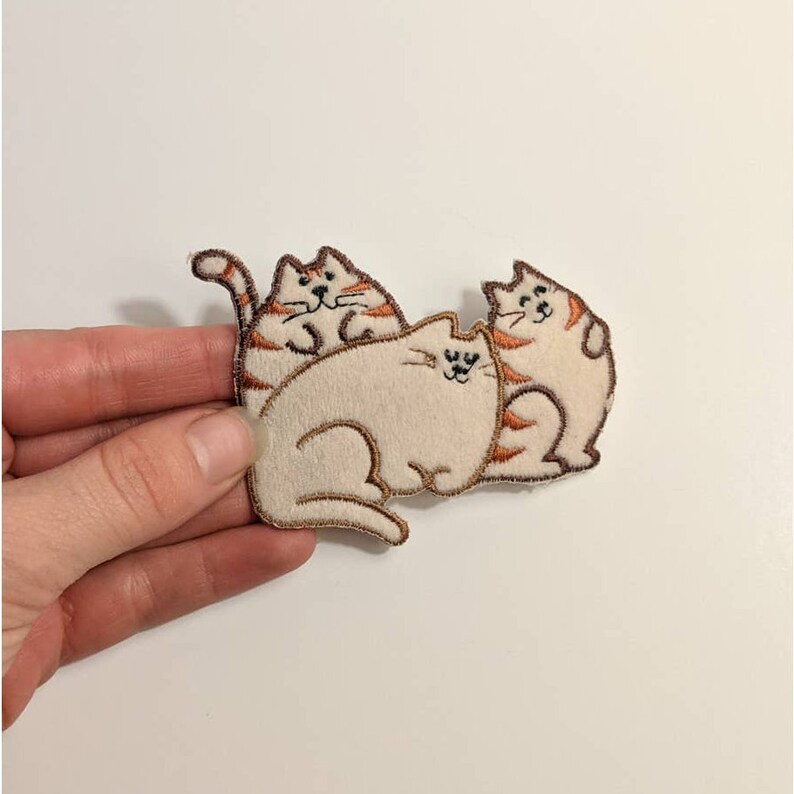Vintage Cat Applique Iron on Embroidered Patch // Cute Orange TABBY ...