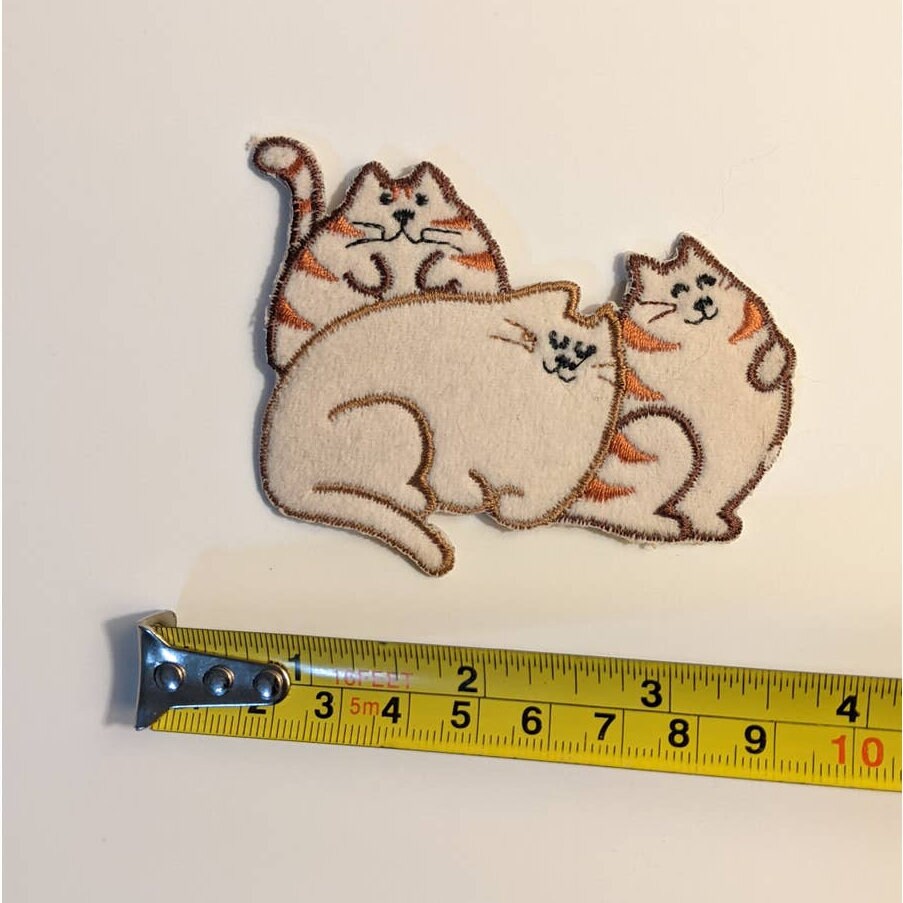 Vintage Cat Applique Iron on Embroidered Patch // Cute Orange TABBY ...
