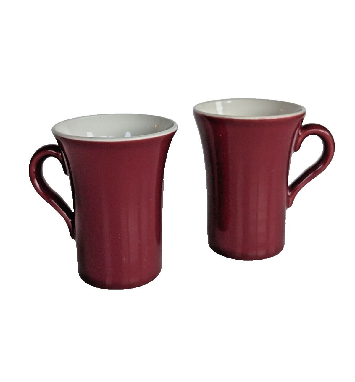 Vintage HALL Pottery USA 343 Maroon Burgundy Restaurant Ware Mugs 4 1/4 ...