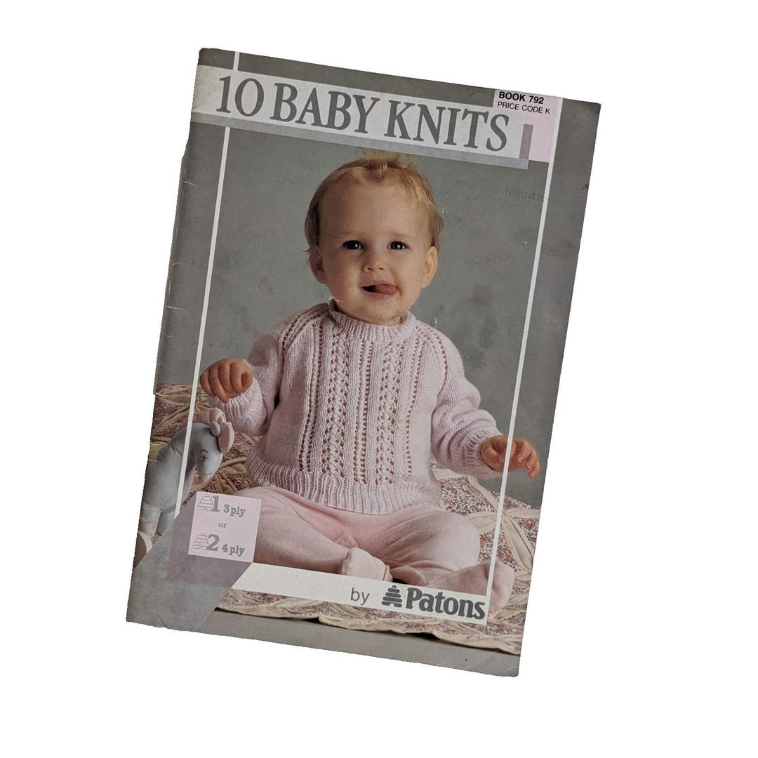 Patons Book 792 10 Baby Knits Vintage Knitting Patterns Cardigans ...