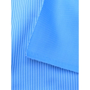 Vintage 60's Pale Blue Ribbed Fabric, Striped Ribbed Poly Knit Fabric ...