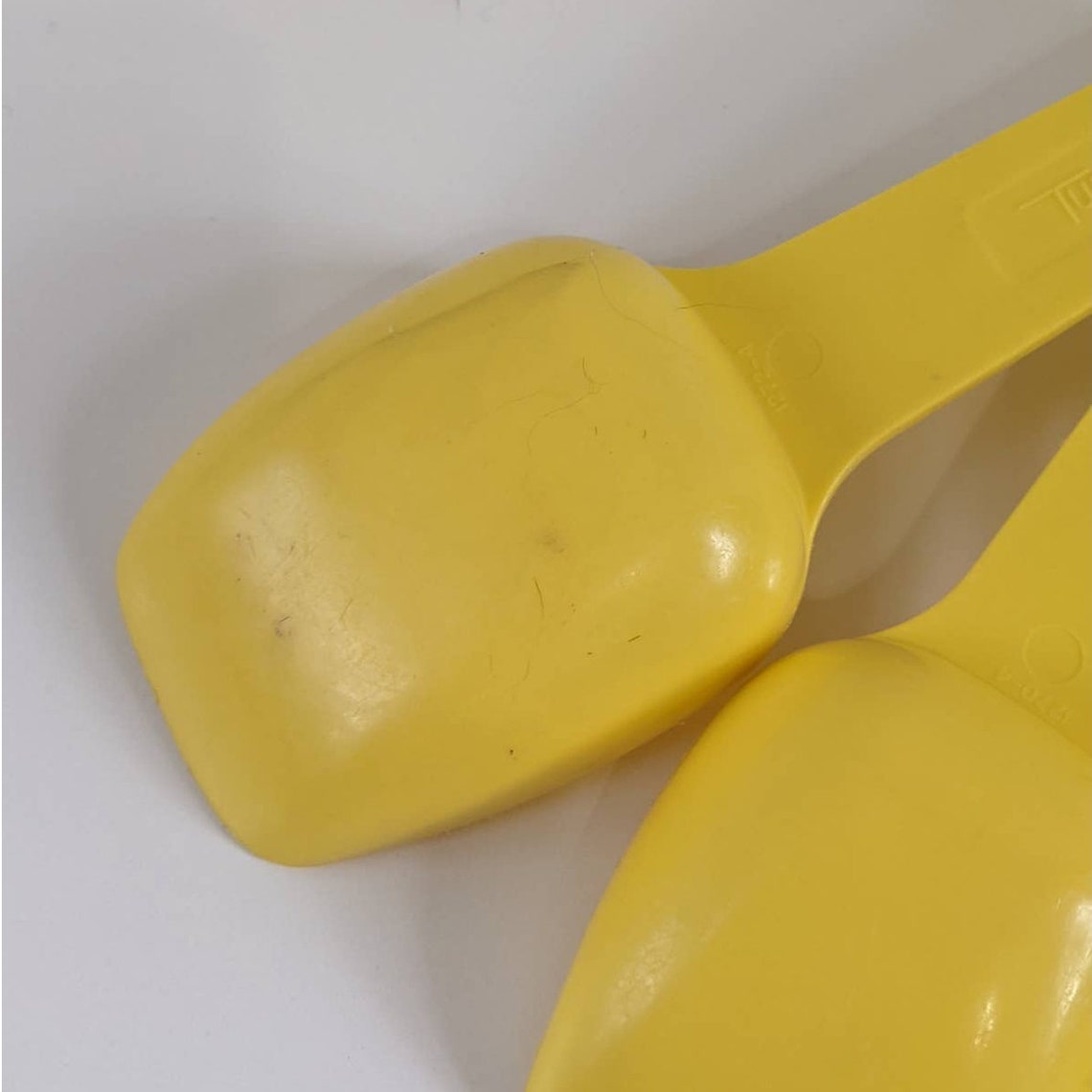 Vintage Yellow Tupperware Measuring Spoons Set of 7 With Ring, Nesting ...