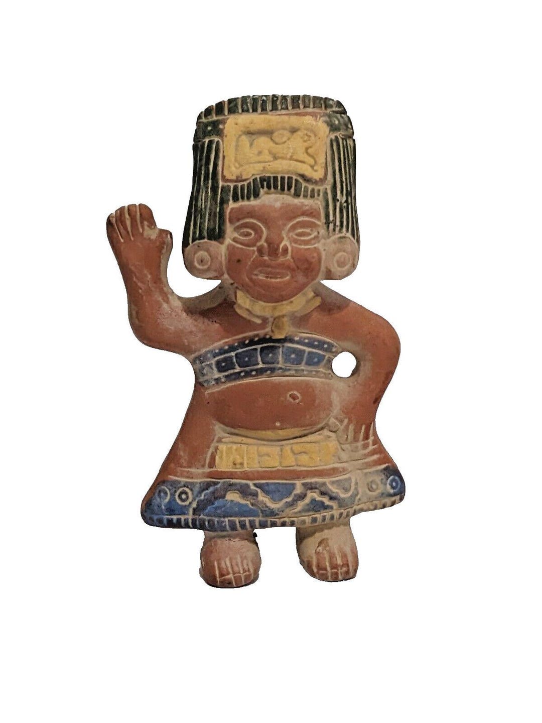 Vintage Aztec Terracotta Idol Deity Clay Statue Primitive Folk Mayan ...