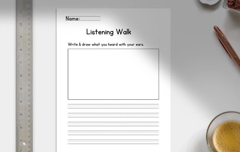 Listening Walk Worksheet | 5 Senses Activity | Early Learning Science ...