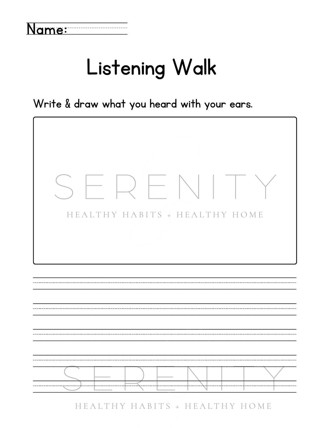 Listening Walk Worksheet | 5 Senses Activity | Early Learning Science ...