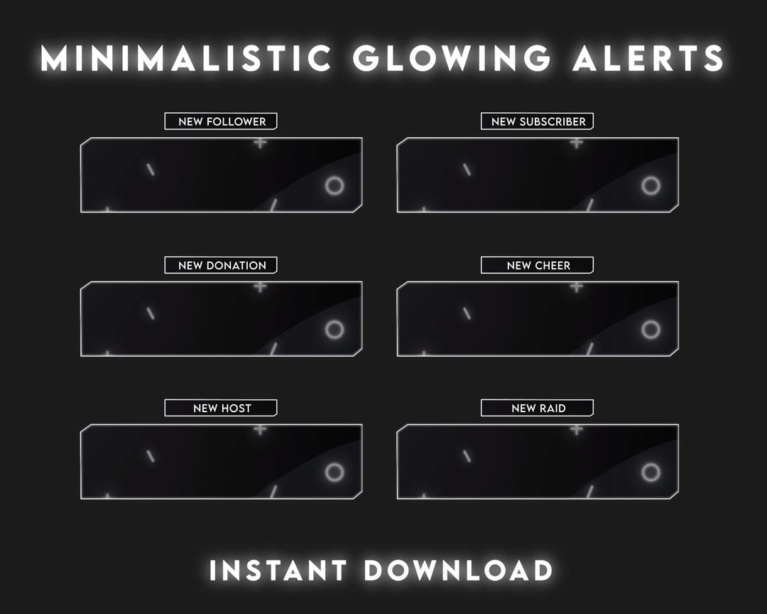Black Animated Twitch Alerts, Simple Dark Theme Stream Alerts - Etsy