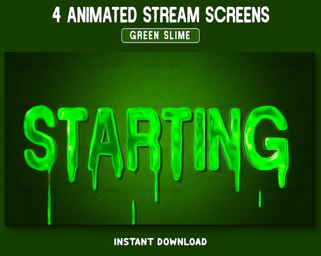 Animated Slime Twitch Overlay, Green Twitch Stream Screens, Horror ...