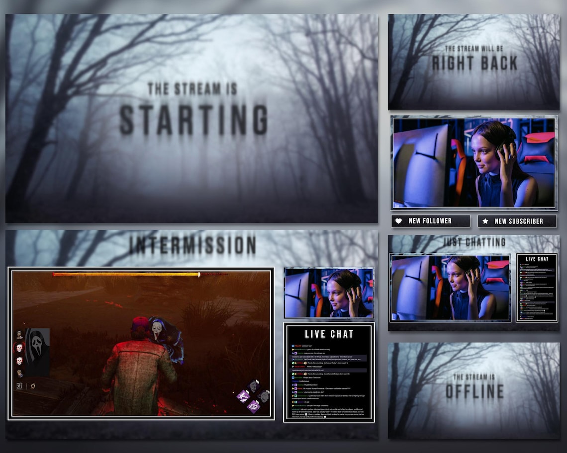 Animated Spooky Twitch Overlay, Horror Stream Pack, Halloween Twitch ...