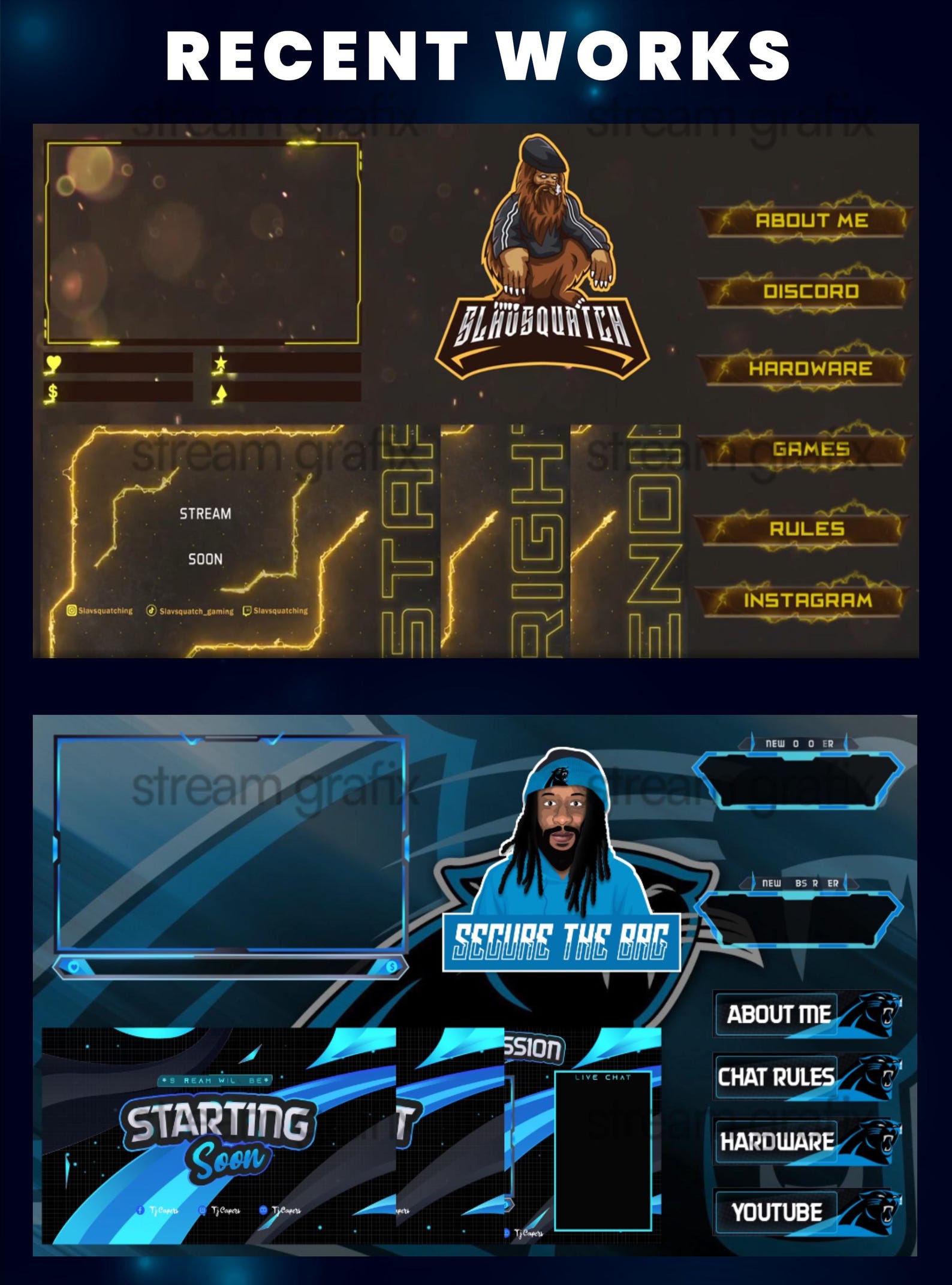 Custom Animated Stream Overlay Package, Custom Twitch Overlays, Logo ...