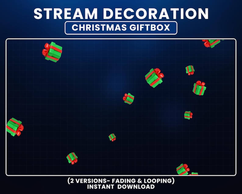 Animated Giftbox Falling Overlay, Christmas Stream Decoration, Festive ...