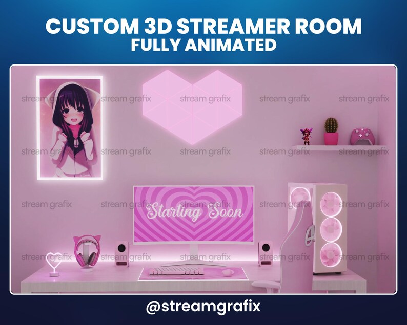 Custom 3d Streaming Room, Custom Twitch Overlays, Custom Twitch ...