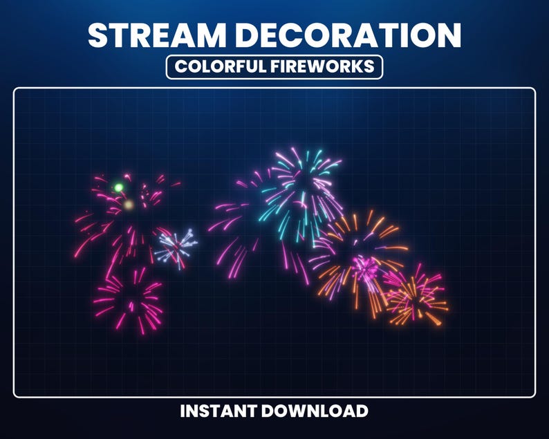 Animated Firework Twitch Overlay, Festive Stream Overlay Add-on ...