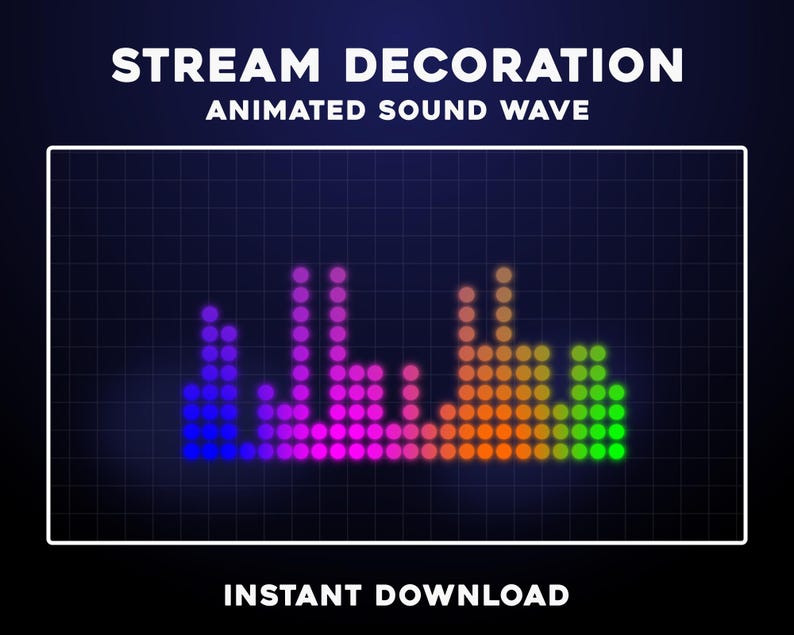 Twitch Music Overlay, Animated Sound Wave Stream Decoration, Colorful ...