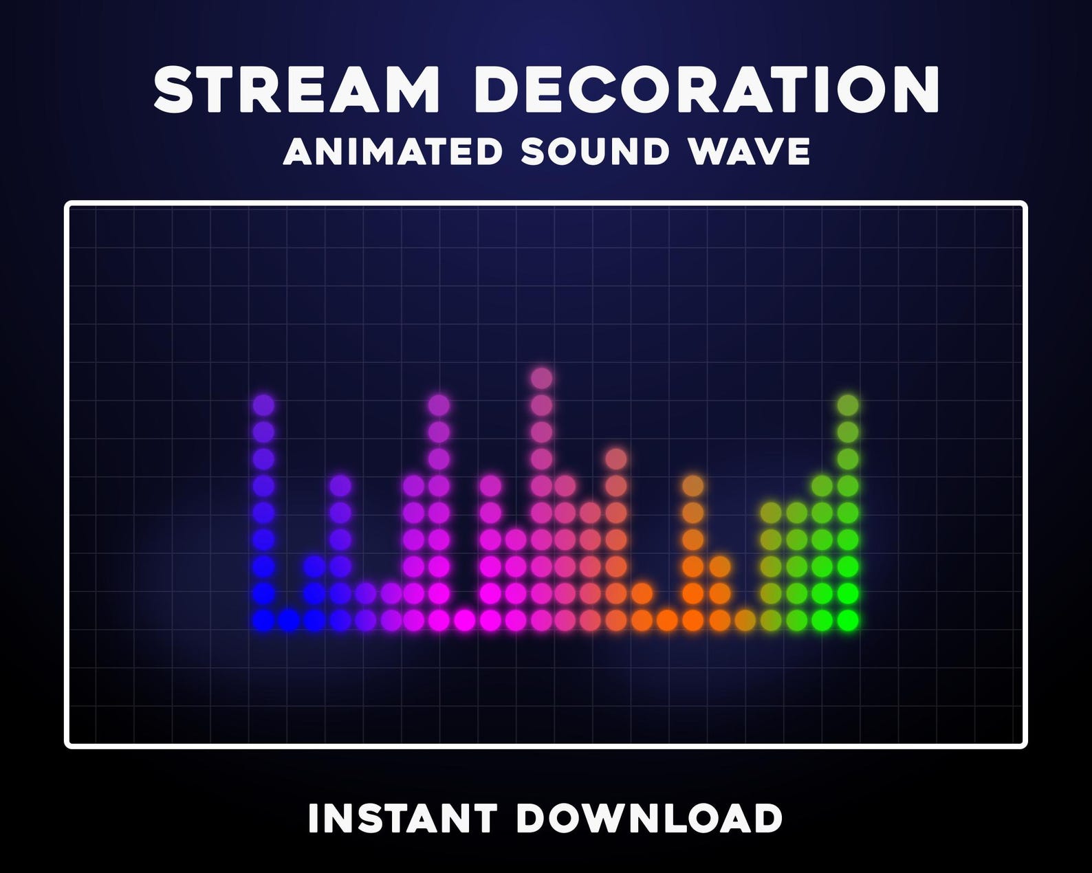 Twitch Music Overlay, Animated Sound Wave Stream Decoration, Colorful ...