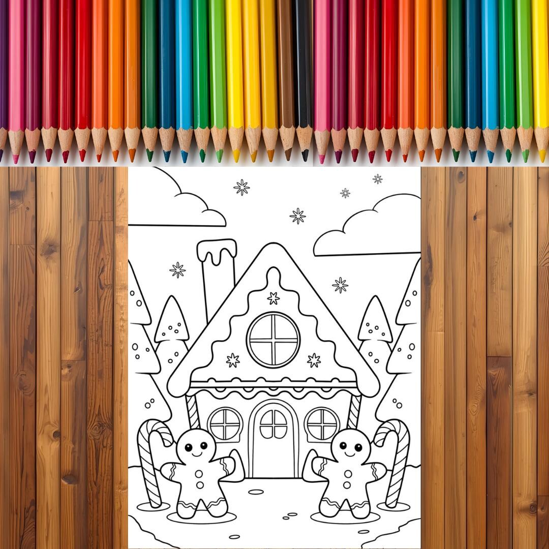 5 Page Children’s Creative Christmas Colouring Book - Etsy