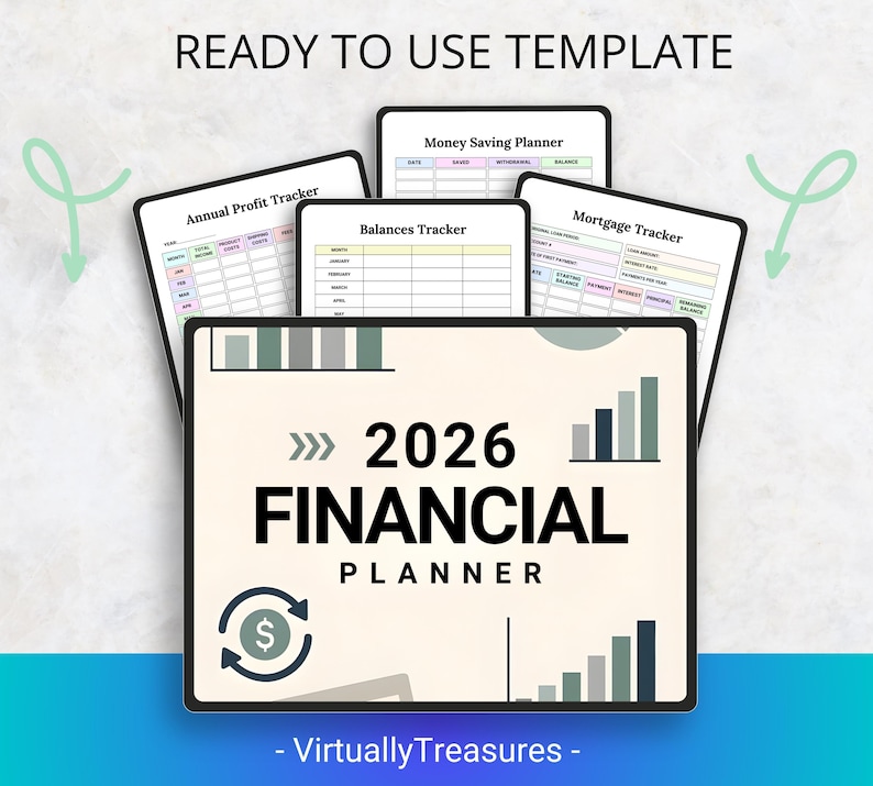 2026 Finacial Planner Printable Canva Editable Budget Organizer Bill ...