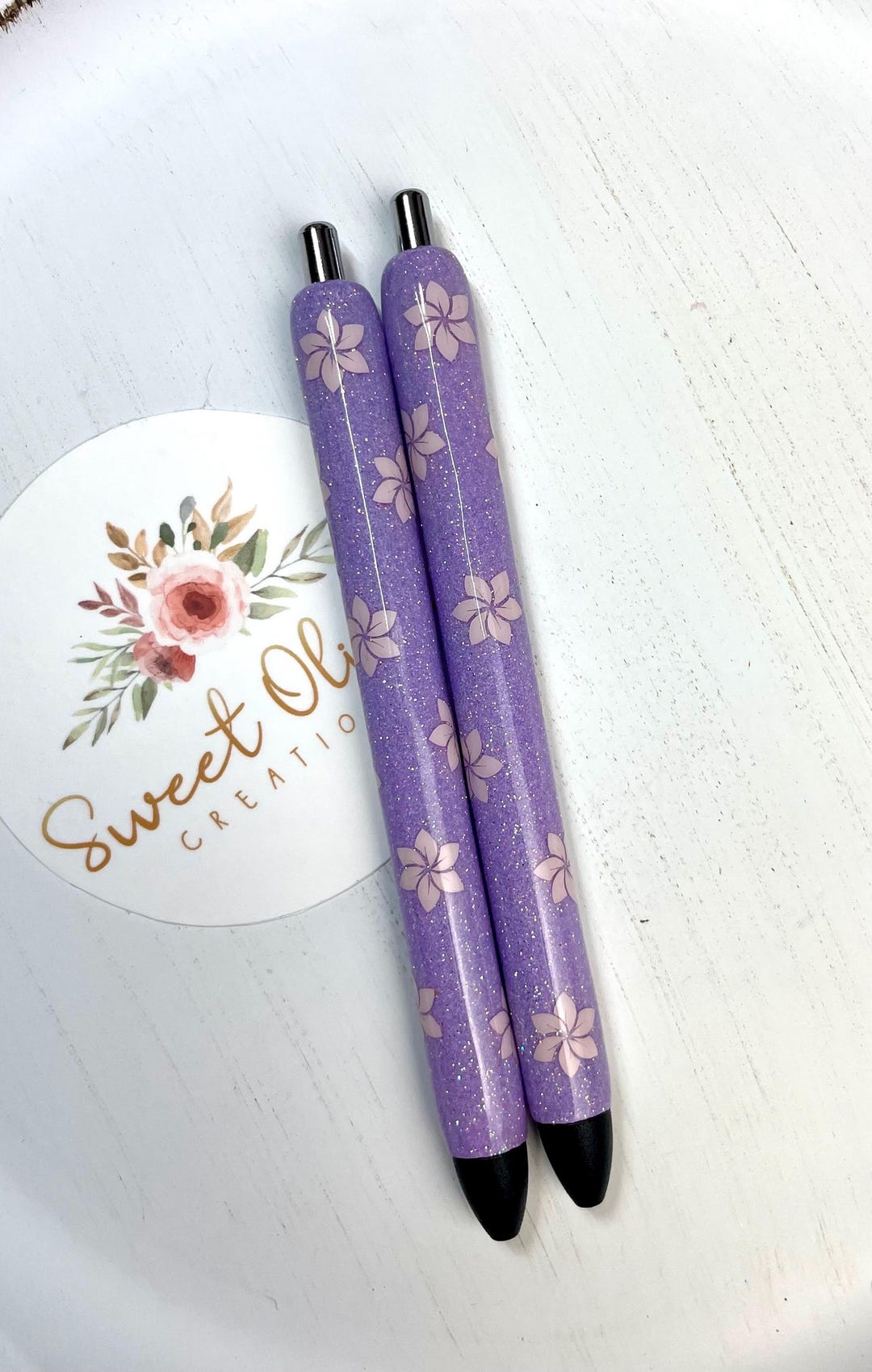 Custom Glitter Inkjoy Gel Pen, Floral Epoxy Pen - Etsy
