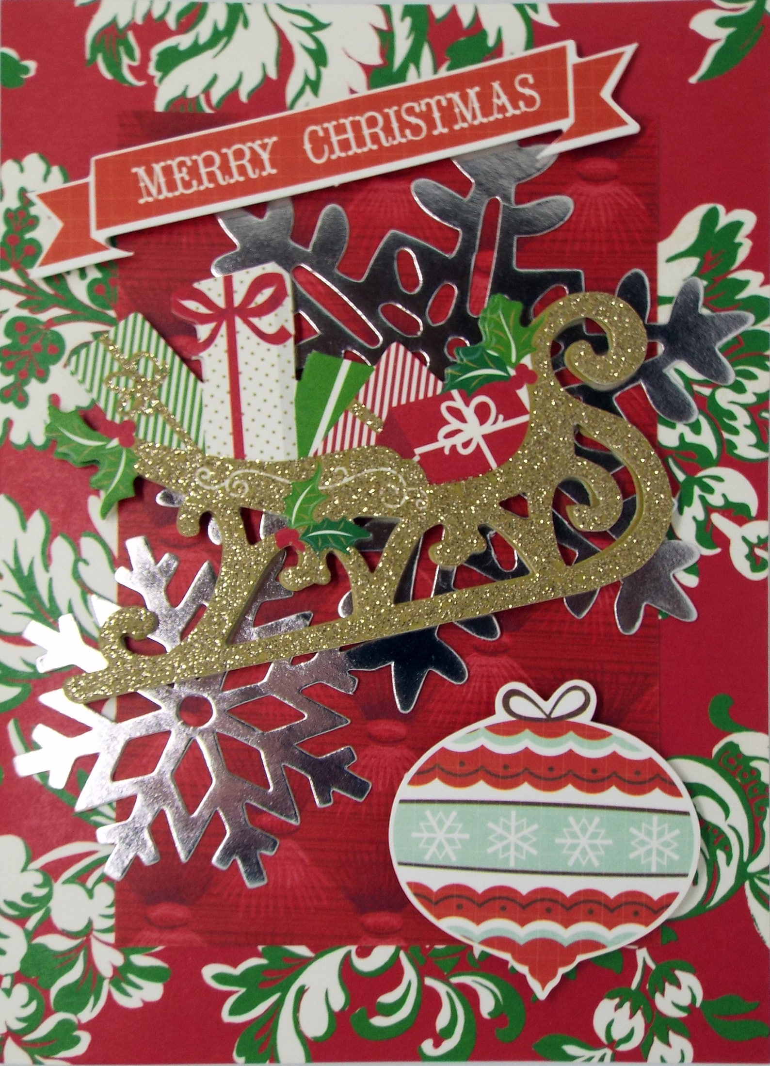 Merry Christmas Sled Christmas Card 2017 - Etsy