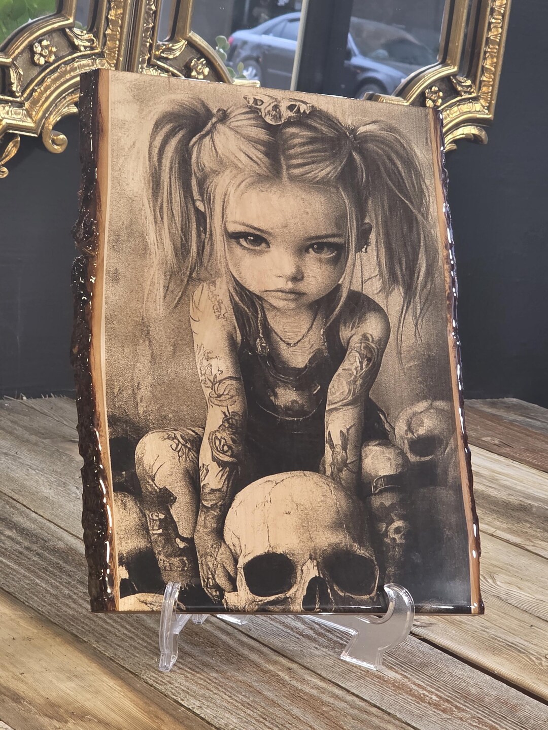 Laser Engraved Art : Live Edge Wood, Epoxy Finish (13x16 Inches) - Etsy