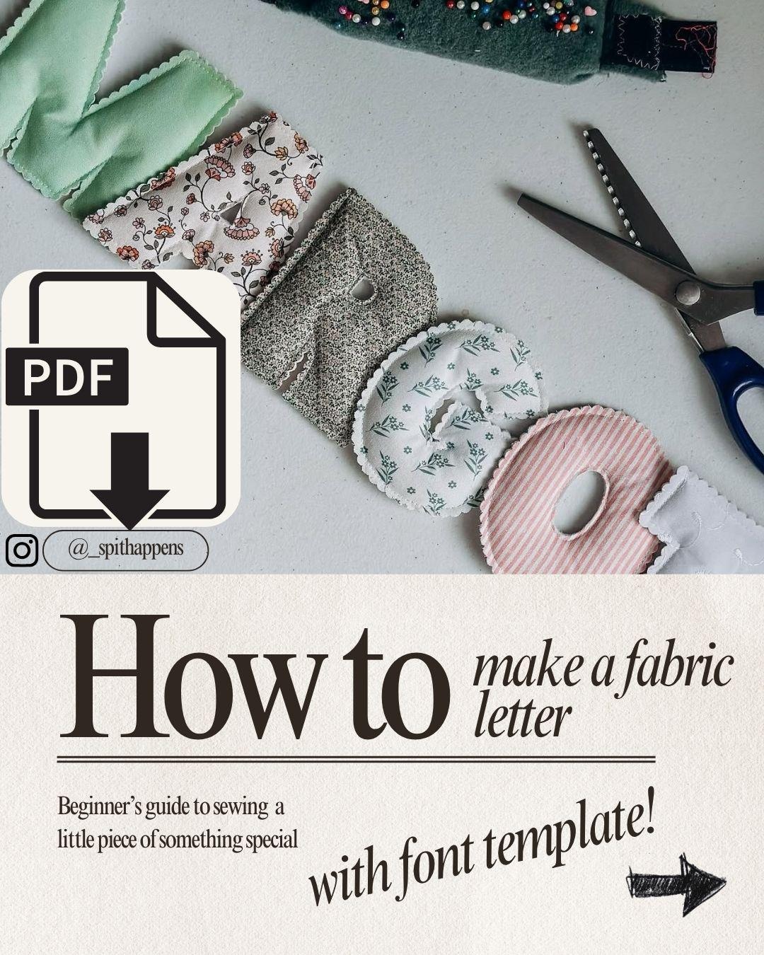 How to Make a Fabric Letter WITH Letter Template DIGITAL FILE - Etsy
