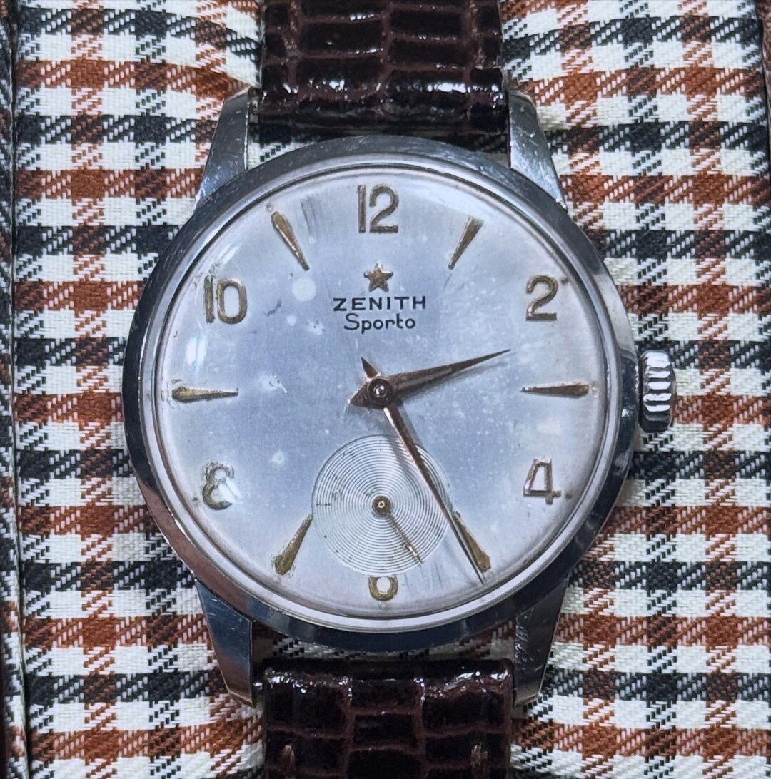 Vintage Zenith Sporto Mechanical Watch With Small Seconds – Silver Dial ...