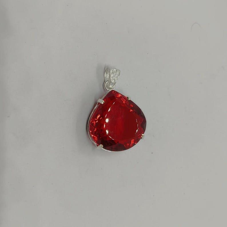 Buy Red Ruby Pear Shape Pendant 90-100 Ct, Teardrop Ruby Red Gem ...