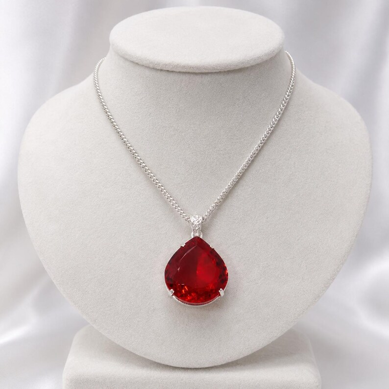 Buy Red Ruby Pear Shape Pendant 90-100 Ct, Teardrop Ruby Red Gem ...