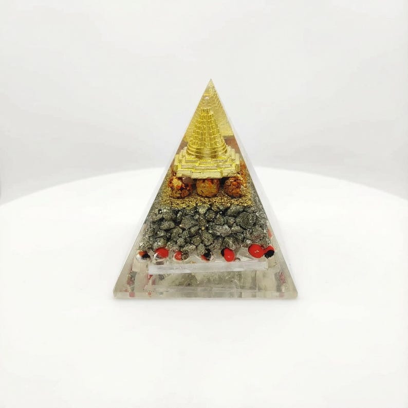 Buy Golden Meru Shree Yantra Orgone Pyramid – Energy Generator for ...